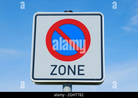 No stopping zone, traffic sign, Lower Saxony, Germany Stock Photo - Alamy