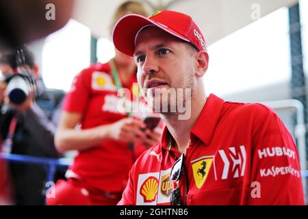 Sebastian Vettel (GER) Ferrari signs autographs for the fans. 29.08. ...