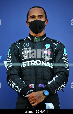 Third placed Lewis Hamilton (GBR) Mercedes AMG F1 in qualifying parc ...