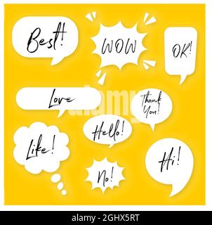 Speech Bubbles Message Thinking Ballon Symbol Sign Stock Vector Image ...