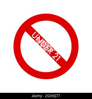21 plus icon vector under twenty one years old prohibition sign, adults ...