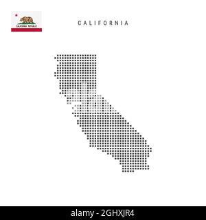 Square dots pattern map of California. Dotted pixel map with american ...