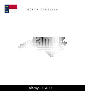North Carolina dotted map. Digital style map of the state on white ...
