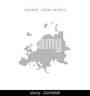 Europe pixel vector map. Square dot pixel Europe map background Stock ...