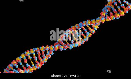 Illustration of a colorful molecule strand Stock Photo - Alamy