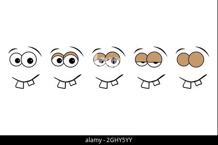 Cartoon face and blink eye animation. Vector sprite sheet with human ...