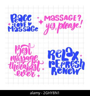 Health and beauty, label. Handwritten lettering, calligraphy. Vector ...