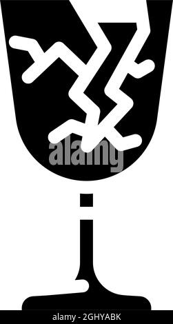 fragile mark glyph icon vector. fragile mark sign. isolated contour ...