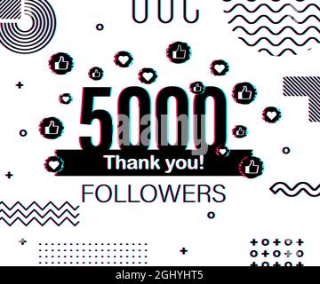 5k follower logo design to celebrate 5000 follower on social media ...
