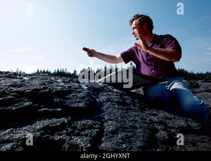 Painter and naturalist, Alan Gussow, shown here in July 1969 at ...