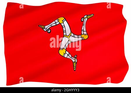 The flag of the Isle of Man or flag of Mann is a triskelion, composed ...
