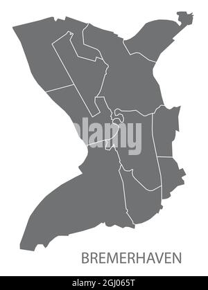 Bremerhaven City Map Germany DE labelled black illustration Stock ...