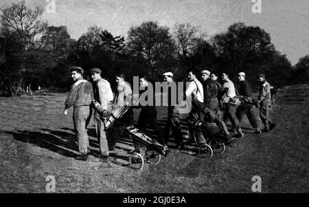 Billy Gray, Chelsea, left, Roy Bentley, Chelsea, front, and John Carey ...