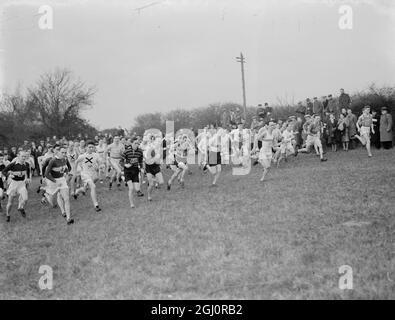 Cross country running race 1940 Stock Photo - Alamy