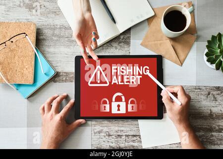 Fishing alert, Fraud, Virus, Cyber security breath detection banner on ...