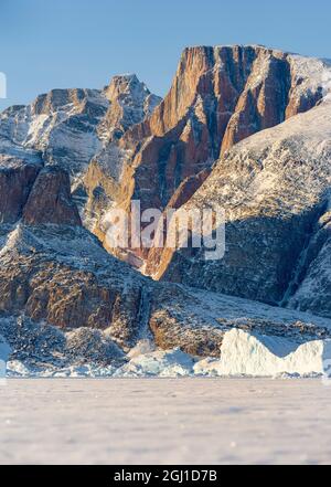 Icebergs in front of Appat Island, frozen into the sea ice of the ...