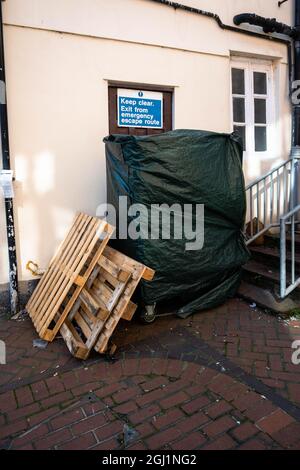 Blocked fire exit Fire Exit keep clear Obstruction and obstructed Stock ...