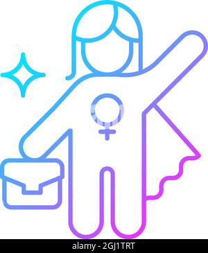 Women rights movement gradient linear vector icons set Stock Vector ...