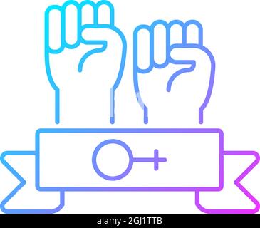 Women rights movement gradient linear vector icons set Stock Vector ...