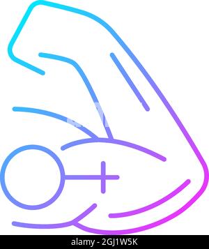 Women rights movement gradient linear vector icons set Stock Vector ...