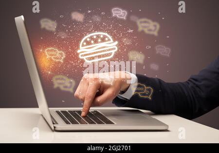 Hand searching for recipes on the internet Stock Photo - Alamy