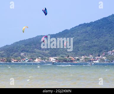 FLORIANOPOLIS, BRAZIL - Nov 29, 2019: A landscape with lake and ...