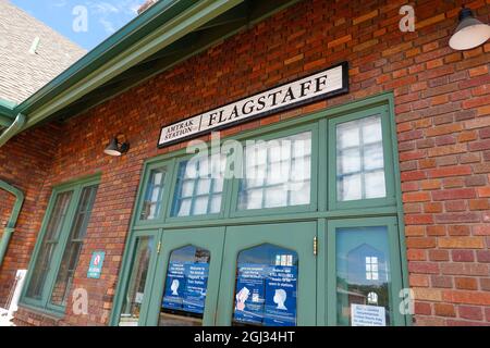 Historic Amtrak station and Visitor’s Center in downtown Flagstaff ...