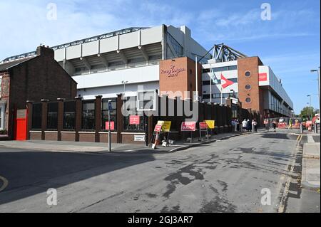 Exterior of Liverpool Anfield Football ground Stock Photo - Alamy