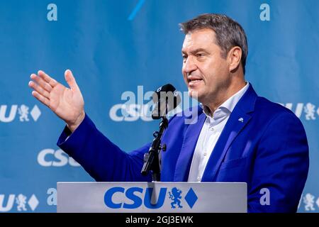Nuremberg, Germany. 08th Sep, 2021. Markus Söder, CSU party leader and ...
