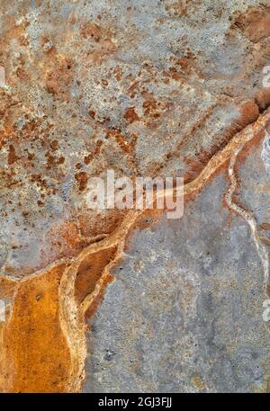 Polluted land background from abandoned copper mine, rough grey texture ...