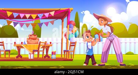party tent garden cartoon vector illustration Stock Vector Image & Art ...