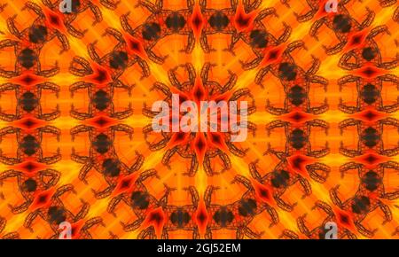 Architectural orange blueprint background. Orange kaleidoscope, modern ...