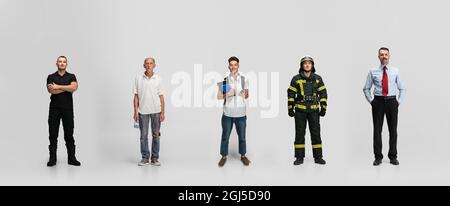 Collage of group of senior people over isolated background smiling ...