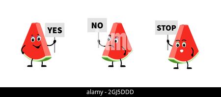 Sign No watermelon. Red stop sign fruit water melon. Isolated on white ...