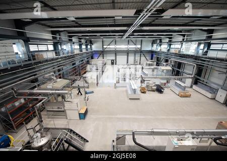 Freiberg, Germany. 09th Sep, 2021. A construction fence surrounds the ...