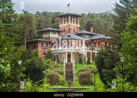Georgia, Borjomi-Likani. Famous mineral water resort, Romanov Palace ...