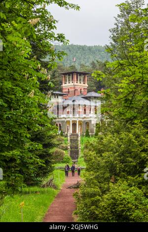 Georgia, Borjomi-Likani. Famous mineral water resort, Romanov Palace ...
