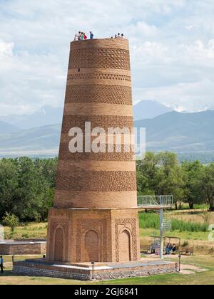 Burana Tower, a former minaret and icon of Kyrgyzstan. Balasagun an ...