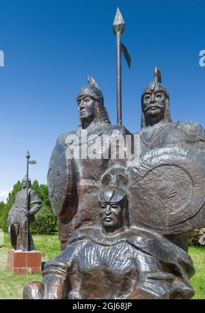 The companions of Manas. Memorial Place Manas Ordo near Talas in the ...