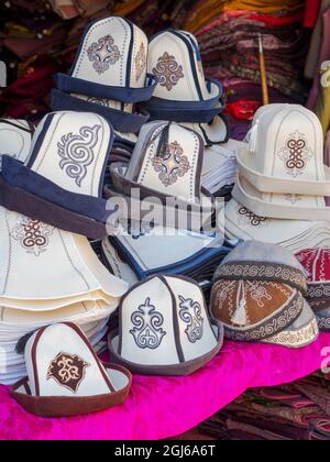 Kalpak (Al-Kalpak), the traditional felt hat of Kyrgyzstan. Jayma ...