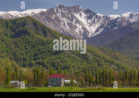 Azerbaijan, Ismayili. View of the Caucasus Mountains Stock Photo - Alamy