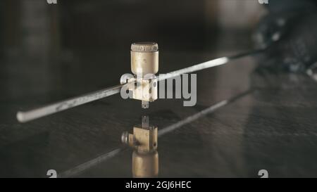 Using an angle grinder polishing disk with diamond for polishing the ...