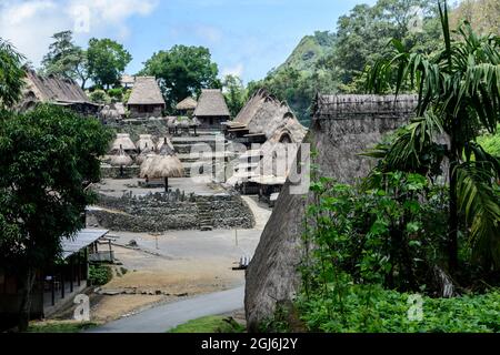 Overview of the traditional village Bena on Flores island, East Nusa ...