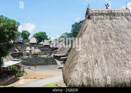 Overview of the traditional village Bena on Flores island, East Nusa ...