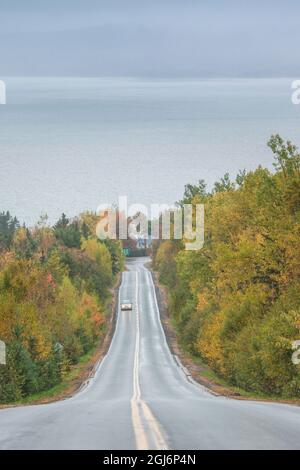 Canada, Nova Scotia, Cornwallis Park, country road with view of the ...