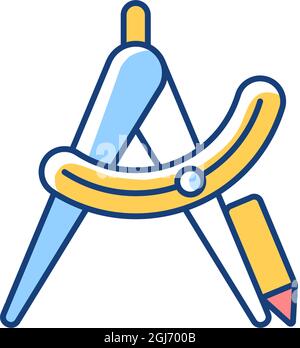 Compass math tool cartoon icon. Geometry symbol Stock Vector Image ...