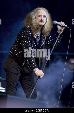 The American heavy metal band Pentagram performs a live concert at ...