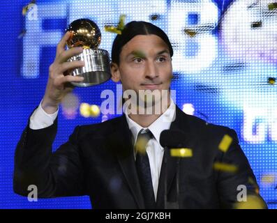 Zlatan Ibrahimovic is awarded The Golden Ball award, it was the first ...
