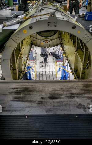 LINKOPING 2013-09-26 Saab's factory in Linkoping, hundreds of people ...