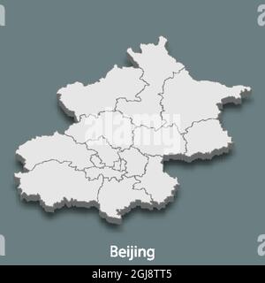 Vector map Beijing district detailed plan of the city, districts and ...